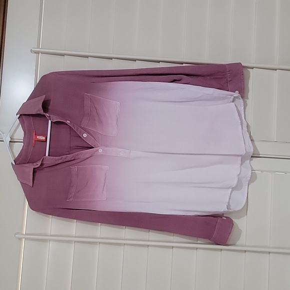 Chelsea & Violet | Tops | Chelsea Violet Pink And White Ombre Long ...